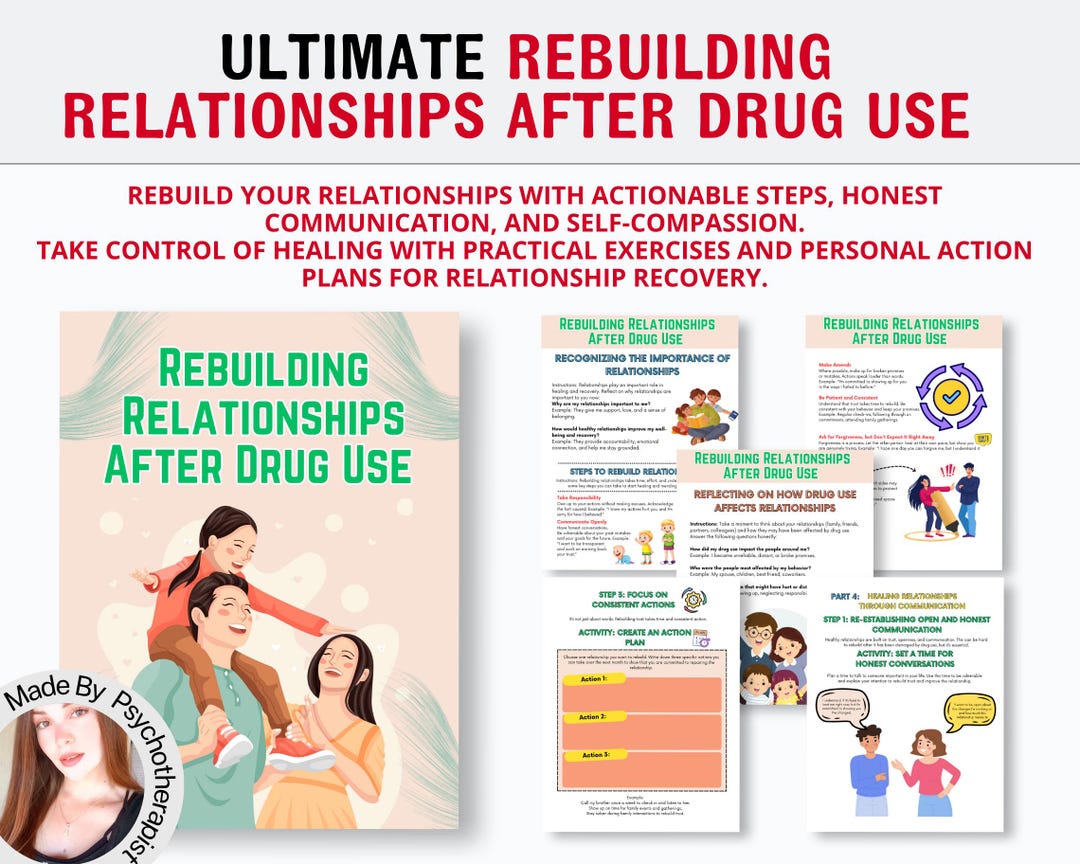 Rebuilding Relationships After Drug Use, Addiction Recovery Workbook ...