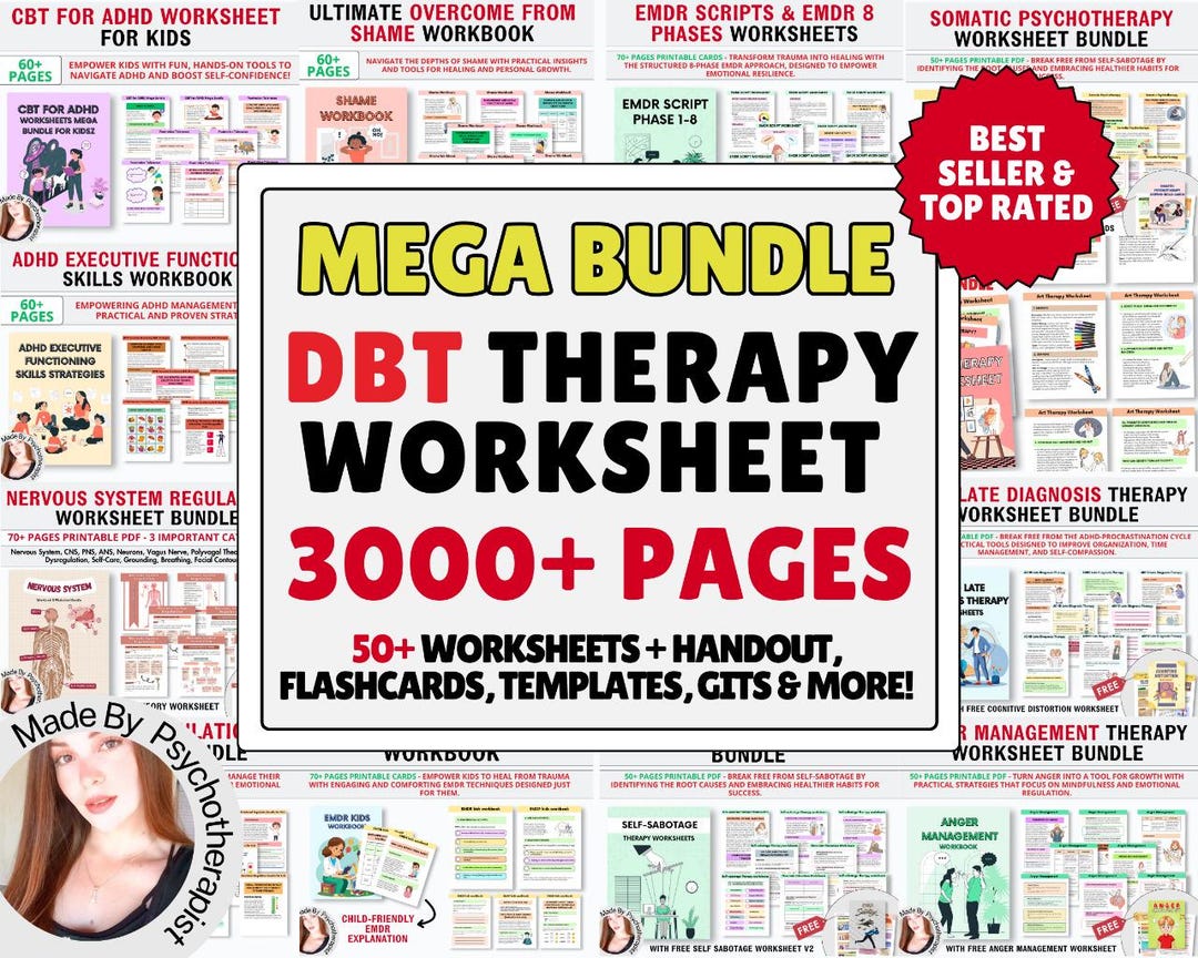 BEST SELLING: DBT Mega Bundle, Dbt Skills, Dbt Workbook, Therapy ...