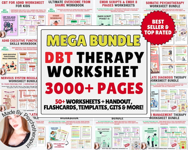 BEST SELLING: DBT Mega Bundle, Dbt Skills, Dbt Workbook, Therapy ...