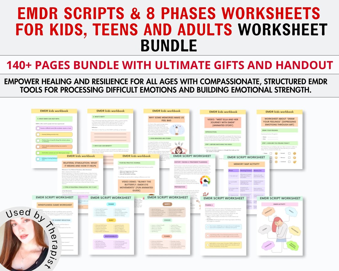 EMDR Scripts & EMDR Worksheets for Kids, Teens and Adults EMDR Tools ...