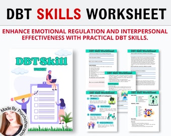 DBT Bundle Coping Skills Printable Poster Handout Cheat Sheet ...