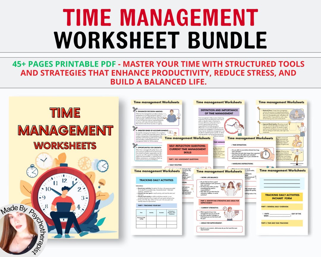 Time Management Worksheets, Time Management Skills, Therapy Worksheets ...