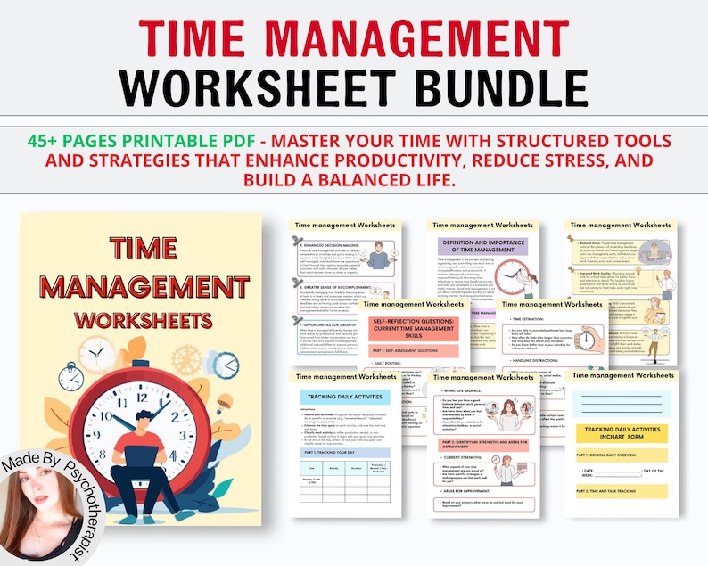 Time Management Worksheets, Time Management Skills, Therapy Worksheets ...