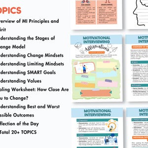 Motivational Interviewing Worksheet Bundle, MI Therapy Toolbox for ...