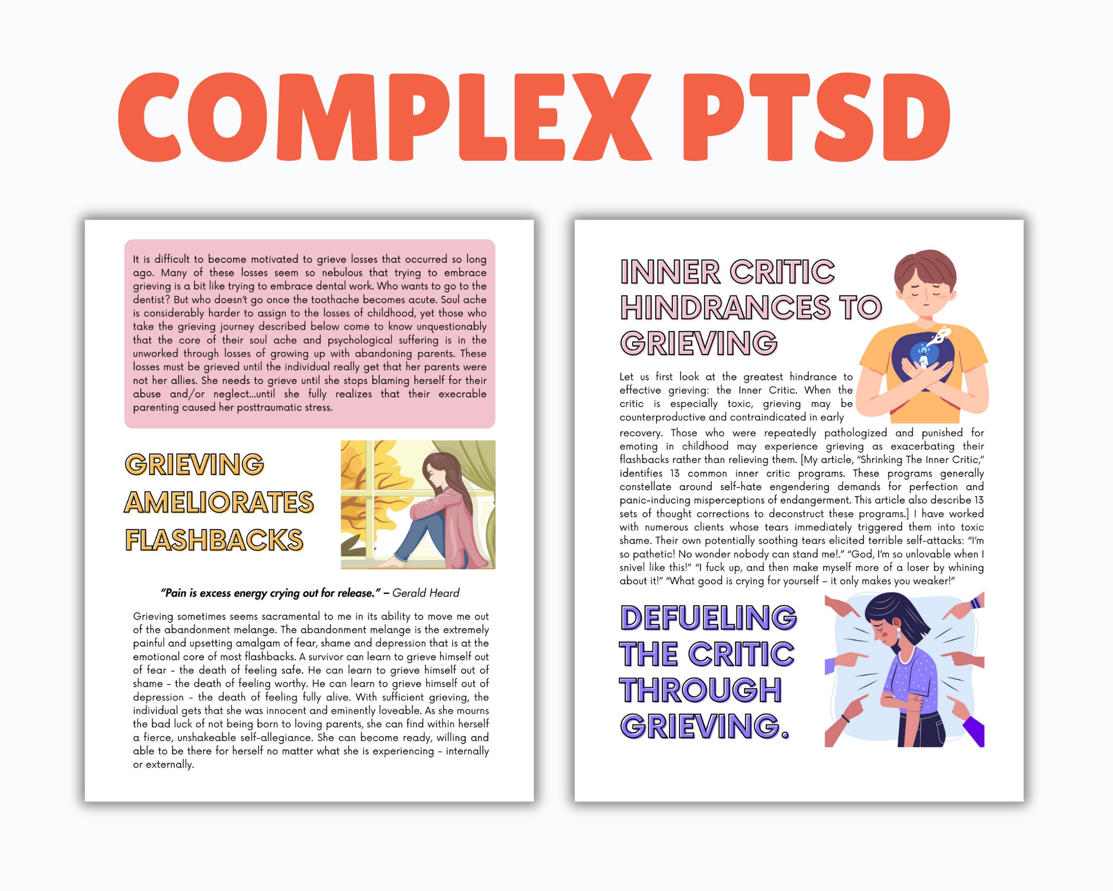 Understanding Grieving Complex PTSD Worksheets, PTSD Coping Skills, Trauma Healing, EMDR, C-ptsd ...