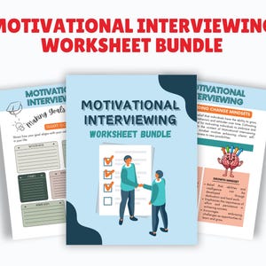 Motivational Interviewing Worksheet Bundle, MI Therapy Toolbox for ...