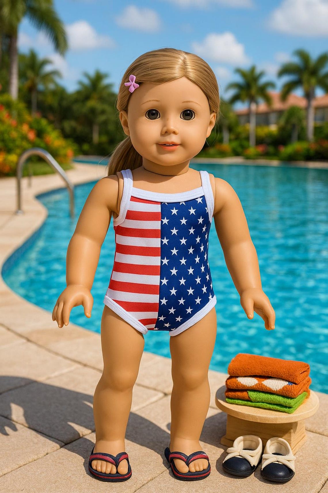 Red, White, and Blue Doll Bathing Suit - Fits 18-inch Dolls - Etsy