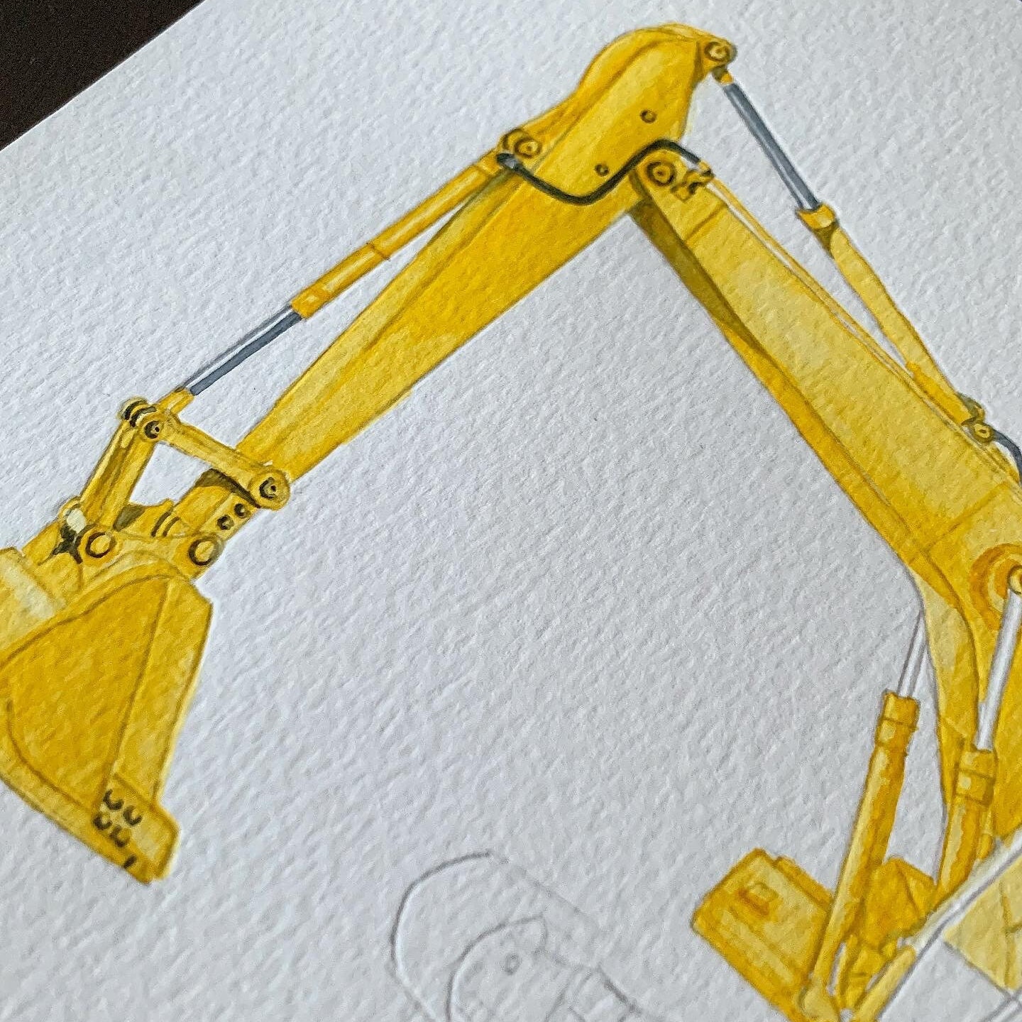 Watercolour Excavator Wall Art Print Construction Vehicle Print Boys ...