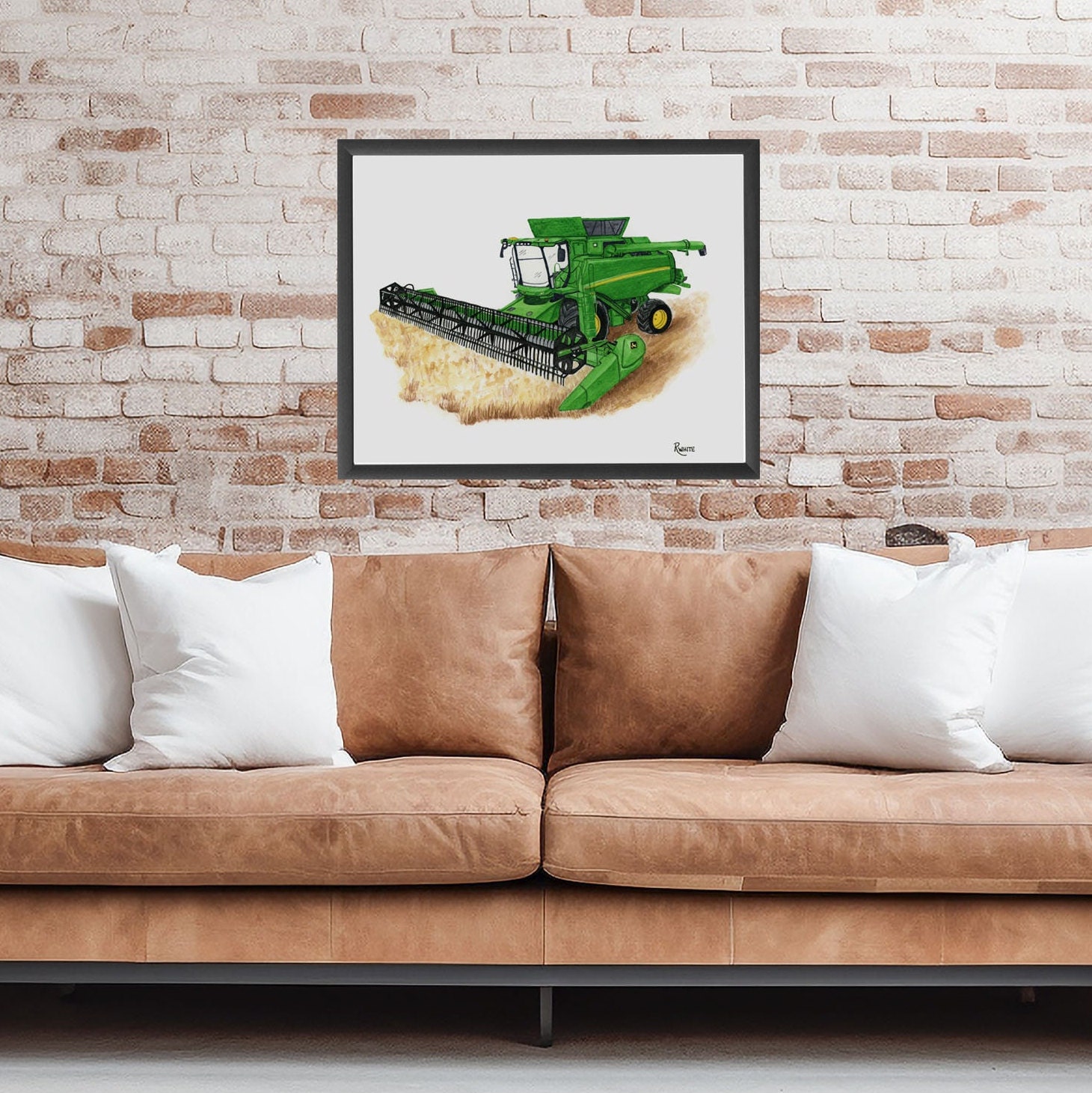 Watercolour Combine Harvester Print, Boys Room Decor, Combine Harvester ...