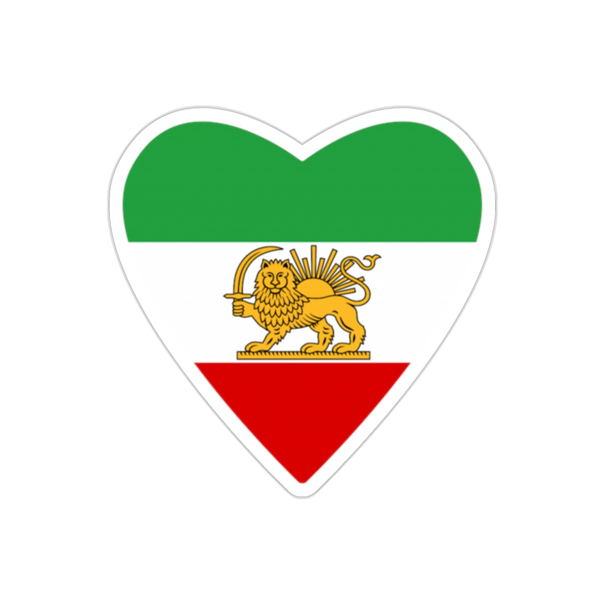 Iran Flag Sticker Shir O Khorshid Sticker Heart Love - Etsy