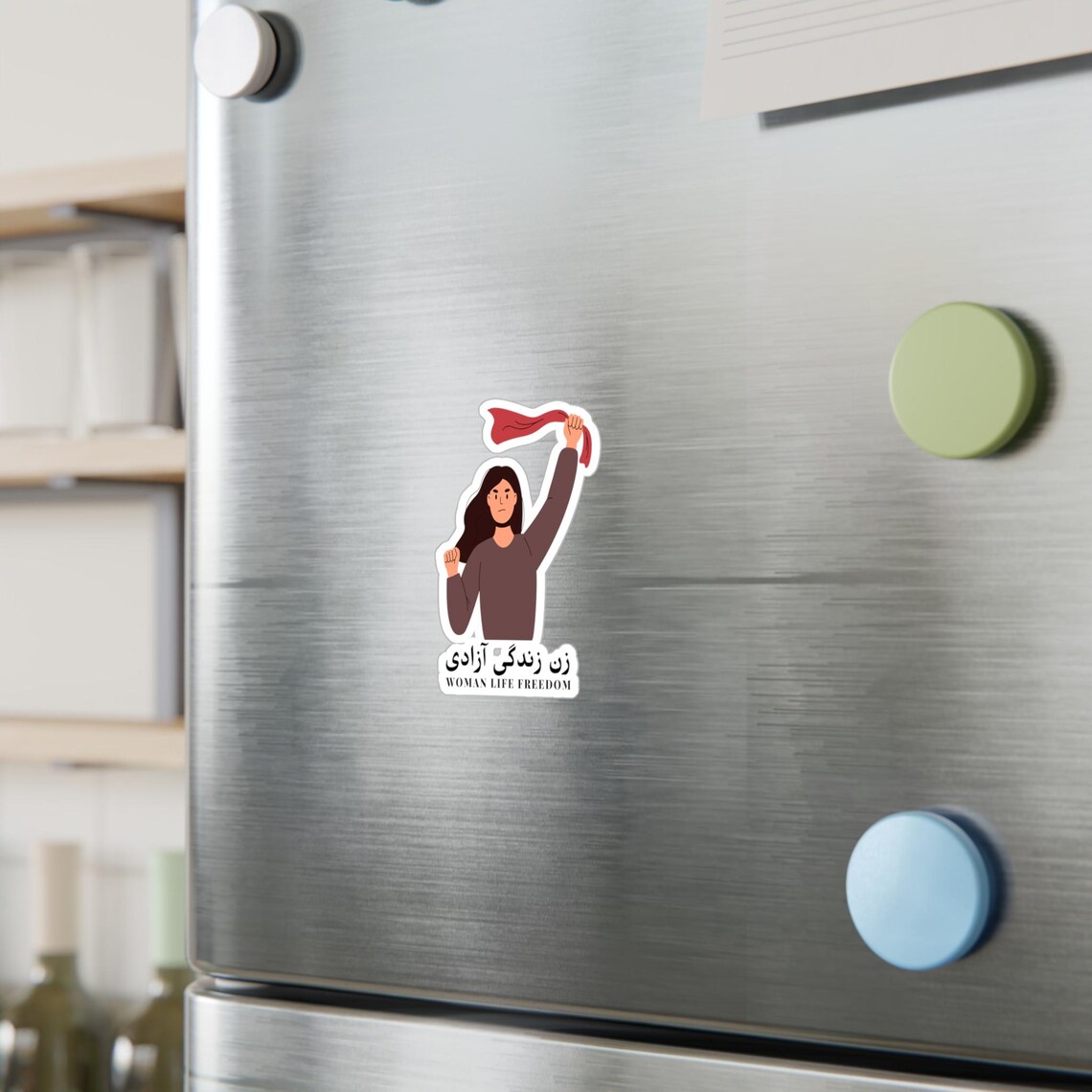 Zan Zendegi Azadi Sticker, Mahsa Amini, Women Life Freedom, Farsi ...