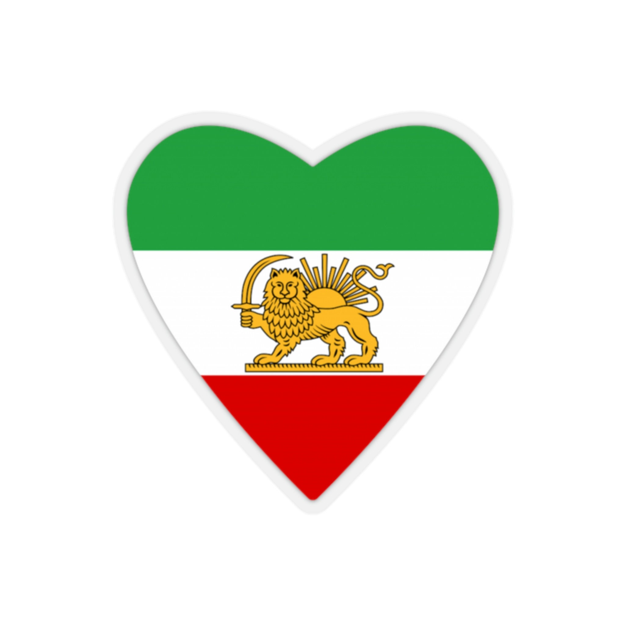 Iran Flag Sticker, Shir O Khorshid Sticker, Heart, Love, Farsi, Persian ...