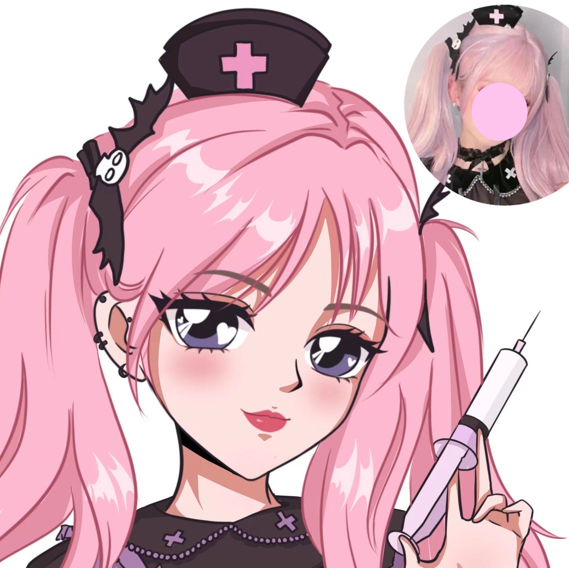 Custom Anime Portrait Cute Cartoon OC Commission Digital Art - Etsy