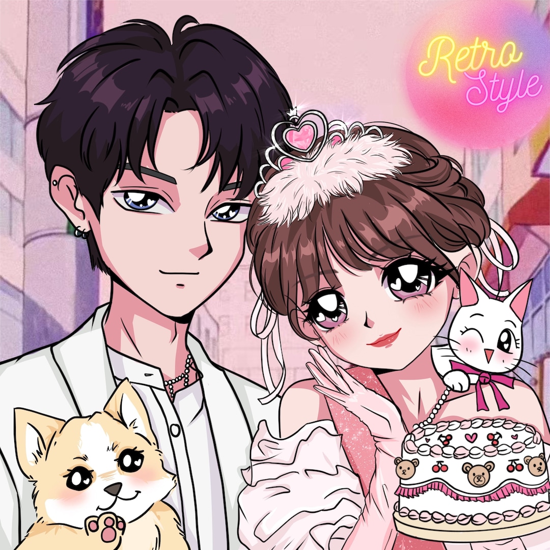 Custom Anime Portrait Cute Cartoon OC Commission Digital Art Japanese ...