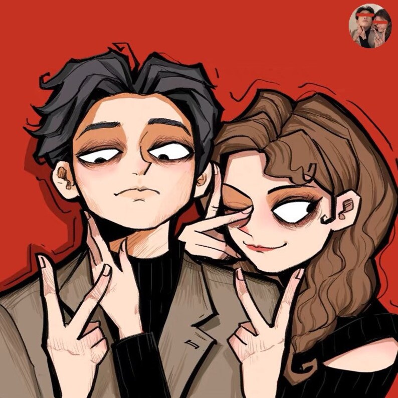Custom Anime Couple Portrait Commission Digital Avatar Twitch - Etsy