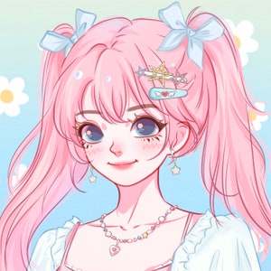Custom Kawaii OC Portrait Cute Chibi Y2K Anime Cartoon Commission ...