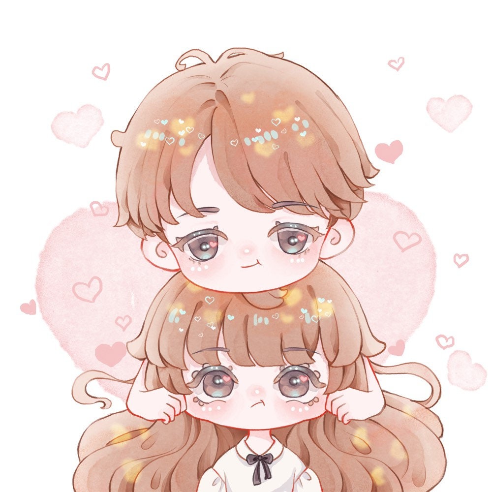 Custom Chibi Portrait Commission Cute Cartoon Avatar From Photo ...