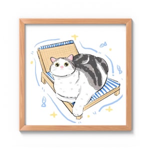 Custom Cat Portrait From Photo Personalized Cute Pet Cartoon Memorial ...