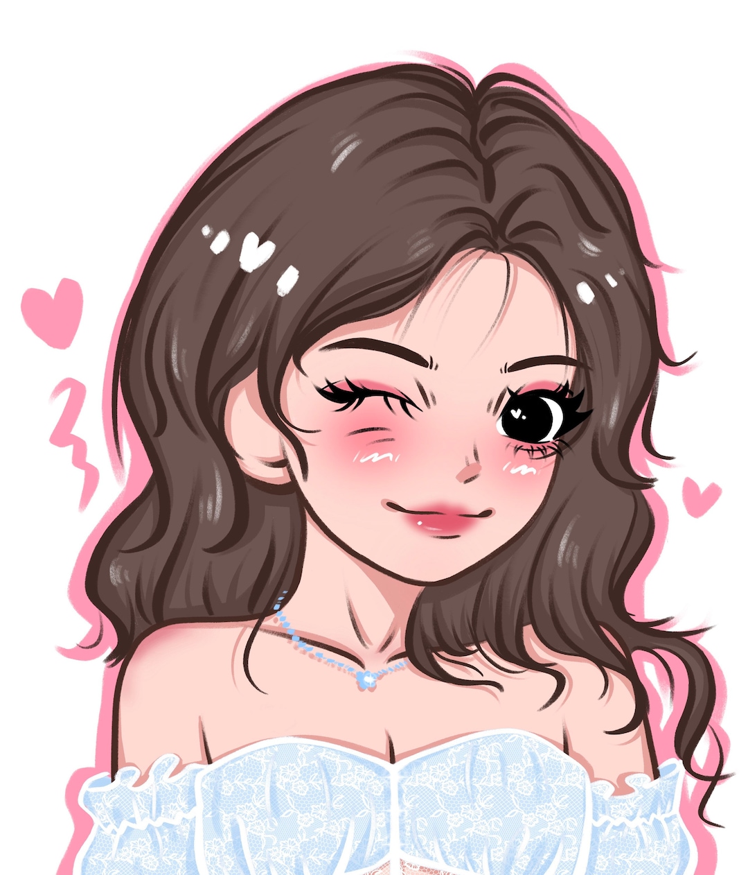 Custom Cute Portrait From Photo Cartoon Art Commission Anime ...