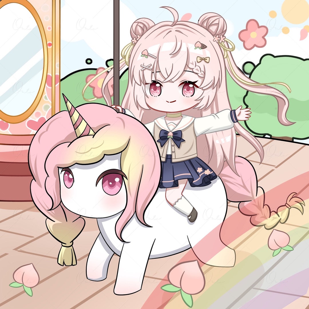 Custom Cute Chibi Portrait Hand-drawn Anime Couple Cartoon Personalized ...