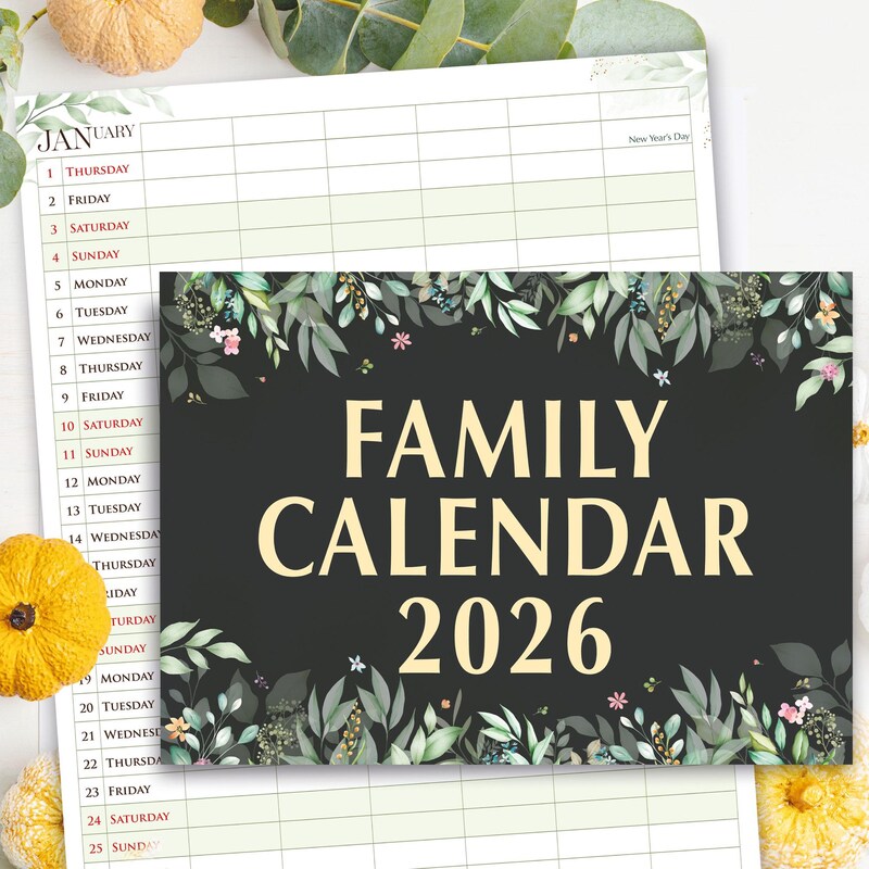 Family Calendars 2026 - Etsy UK