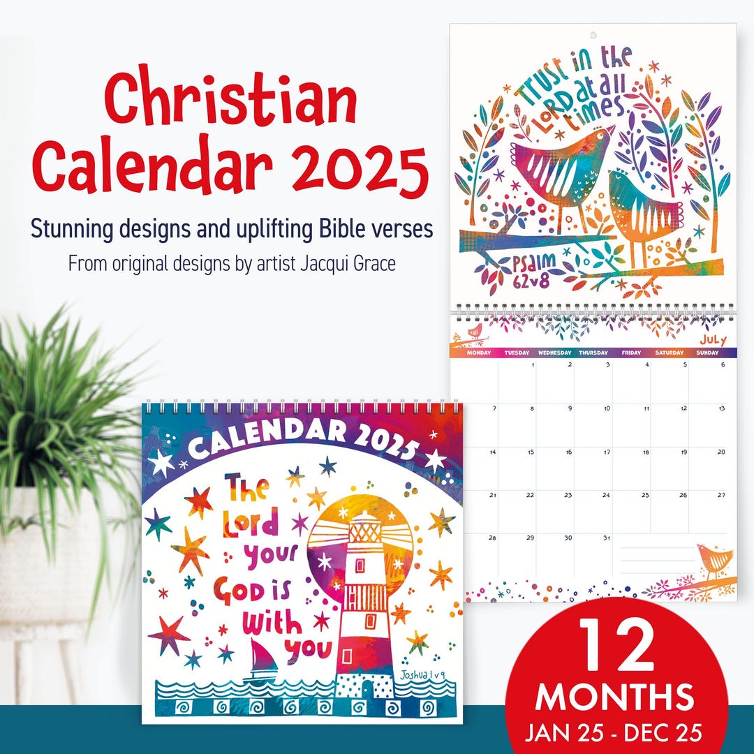 Christian Wall Calendar 2025, God is With You, With Bible Verse on Each ...