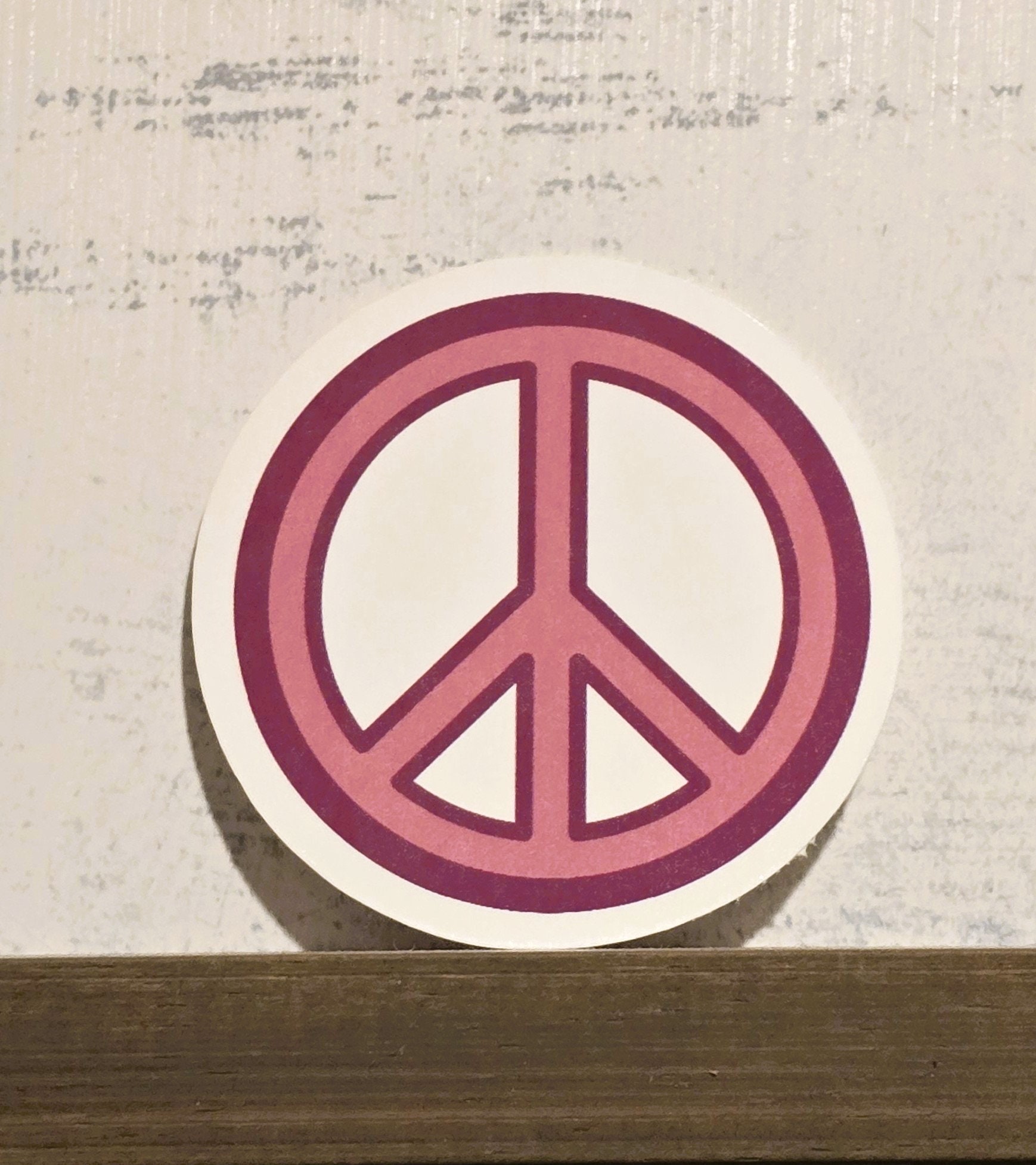 Simple Peace Sign Waterproof Vinyl Sticker | Retro Groovy Sticker ...