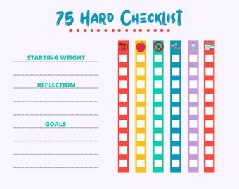 75 Hard Checklist - Etsy UK