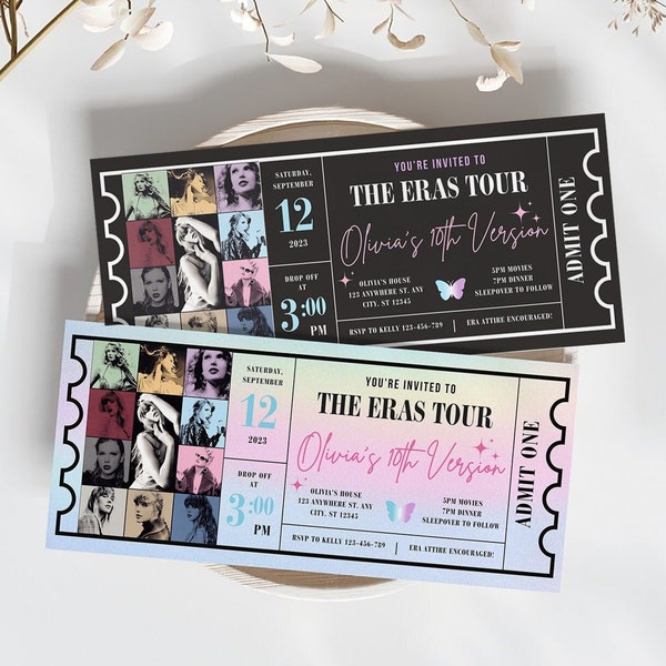 The Eras Tour Ticket Invitation - Etsy