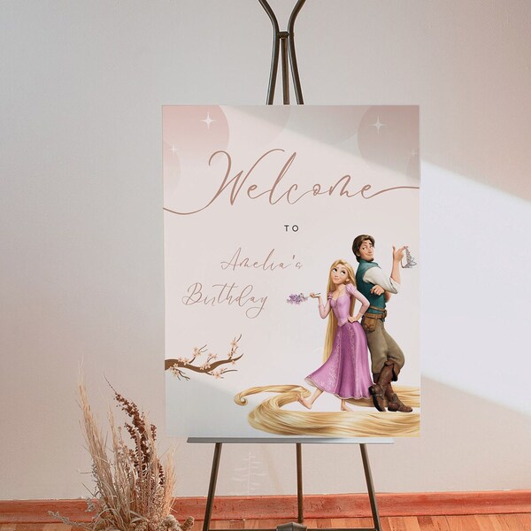 Rapunzel Birthdays Welcome Sign - Etsy