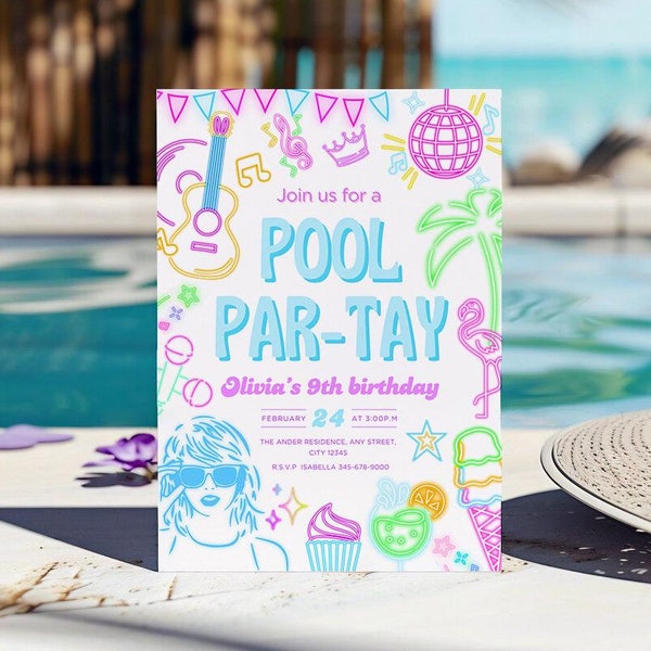Swiftie Pool Party Invitation - Etsy