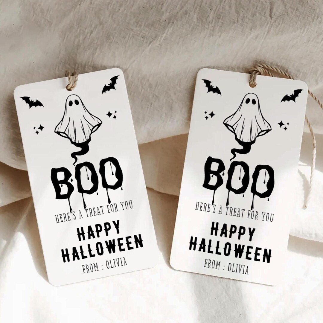 Boo Halloween Favor Tags Template: Classroom Halloween Candy Treat Bag ...