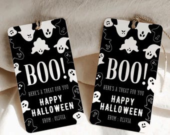 Boo Halloween Favor Tags Template: Classroom Halloween Candy Treat Bag ...