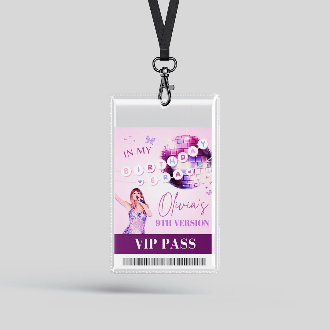 Eras VIP Pass in My Birthday Era Taylor Photo Eras Party Decorations ...