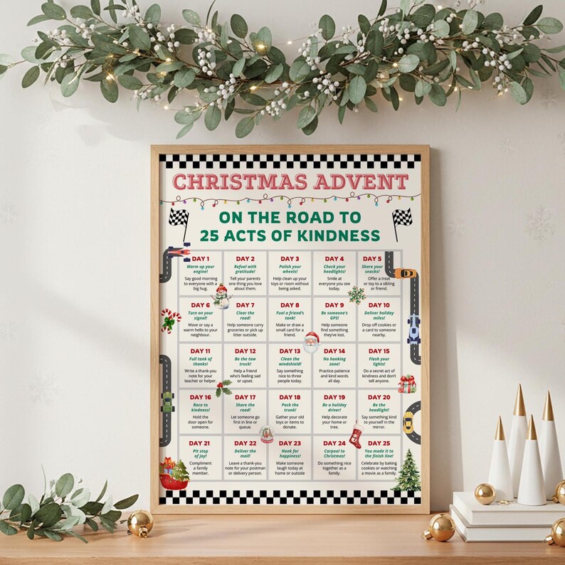Car Theme Christmas Kindness Advent Calendar: Editable Activity (US ...