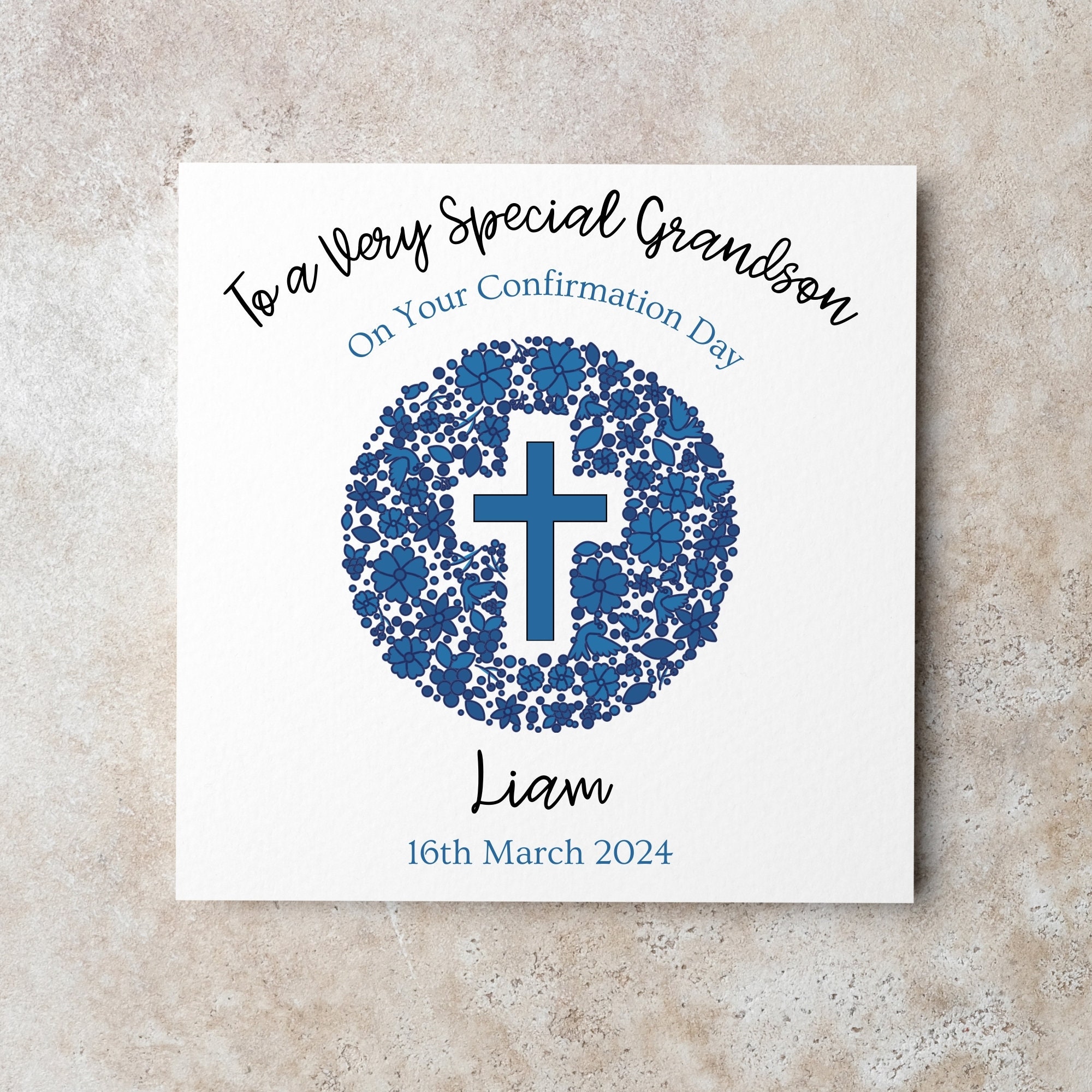 Personalised Confirmation Card, Boy Confirmation Card, Son, Grandson ...