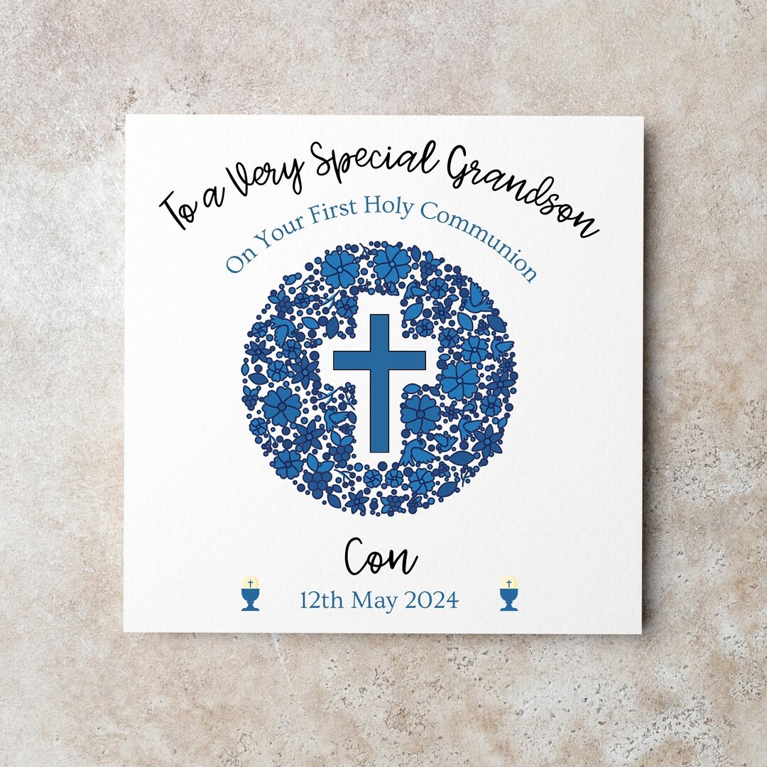 Personalised Communion Card, First Holy Communion, Boy Card, Son ...