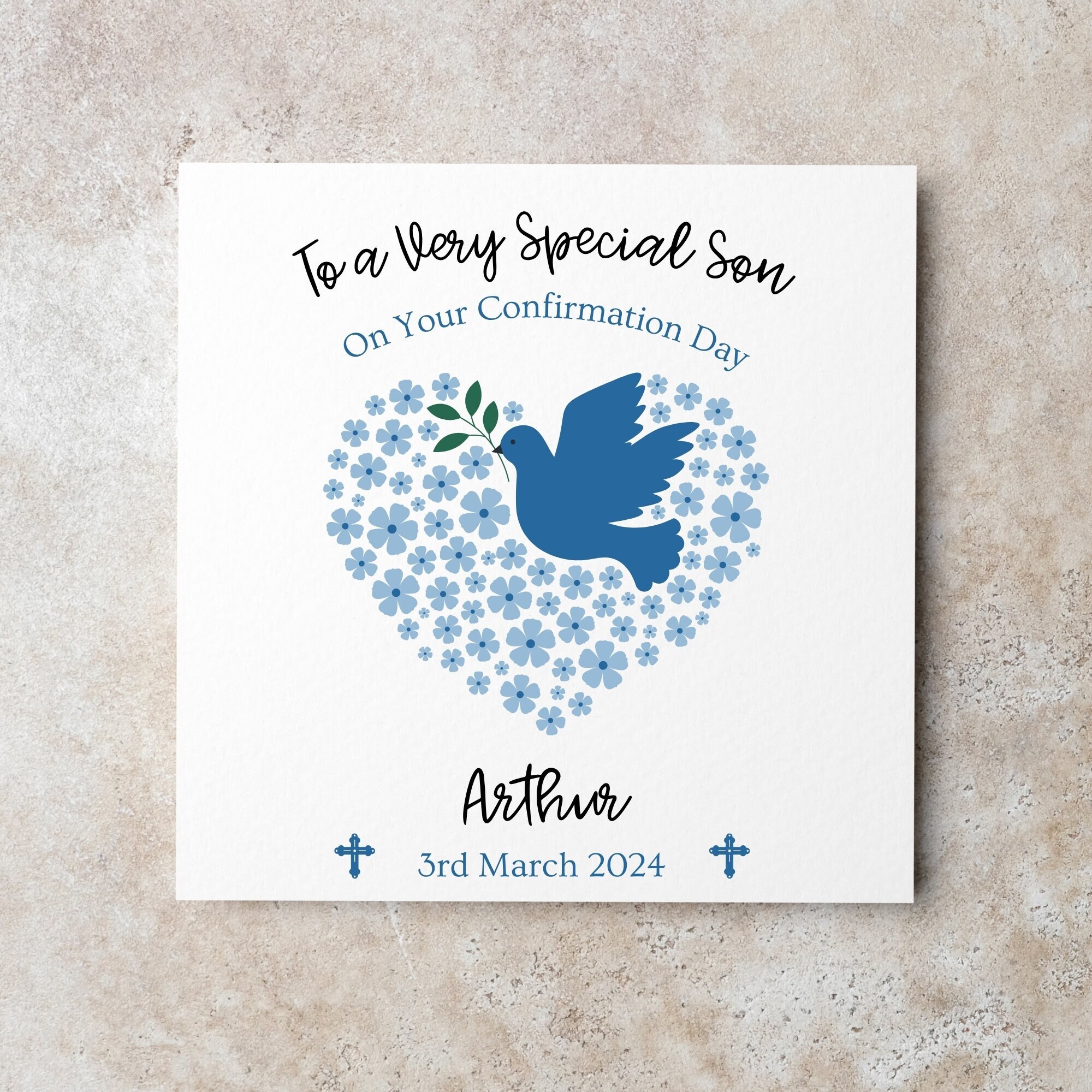 Personalised Confirmation Card, Boy Confirmation Card, Son, Grandson ...