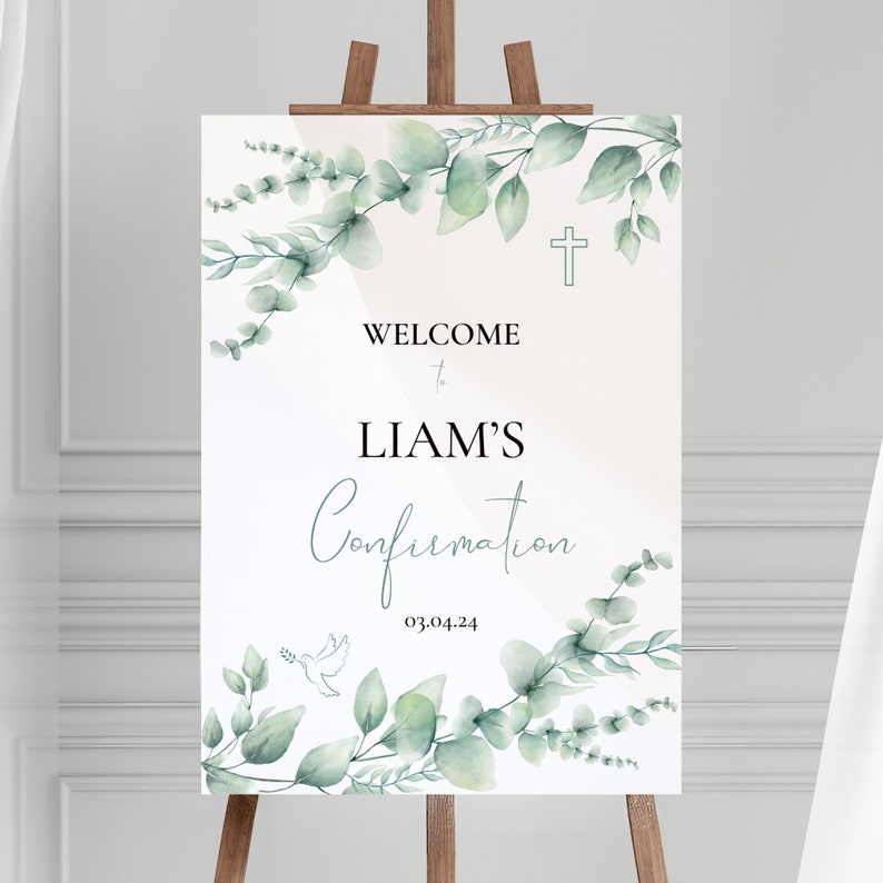 Personalised Confirmation Sign, Welcome Sign, Clear Stand, Confirmation ...