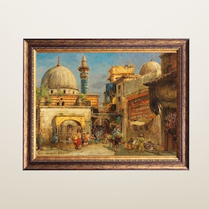 Syrian Art, Market in Damascus, Giclee Art Print Reproduction, Old Arab ...