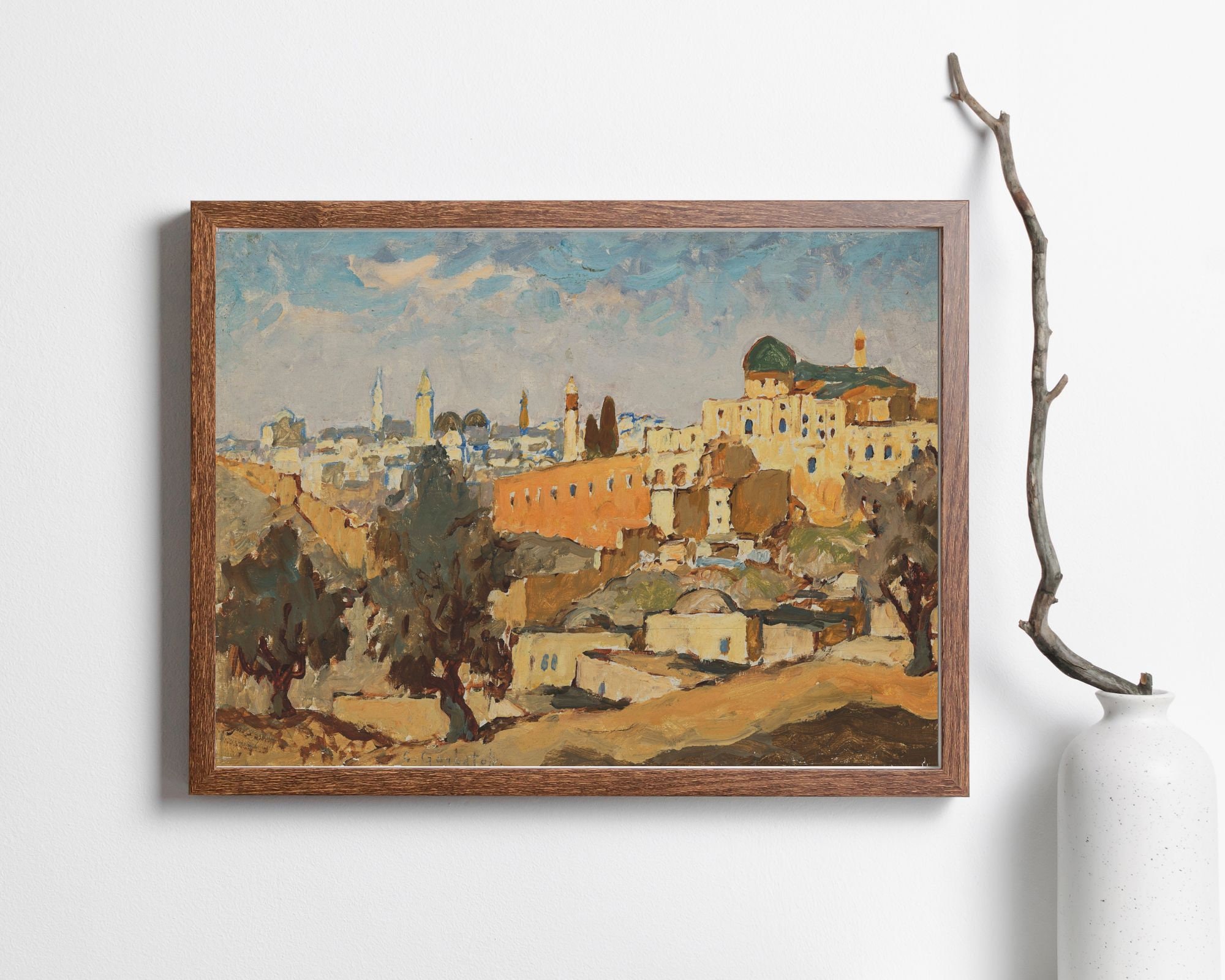 Palestine Art, Middle Eastern Painting, View of Jerusalem From Silwan ...