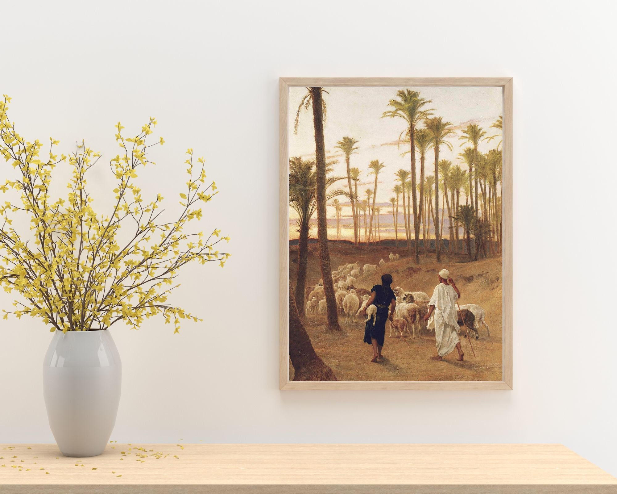 Arab Art, Middle Eastern Painting, Palm Grove - Etsy