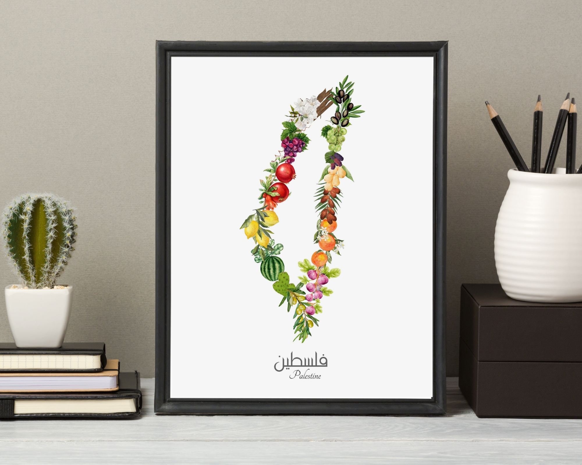Palestine Map Art, the Fruit of Palestine Wall Art - Etsy