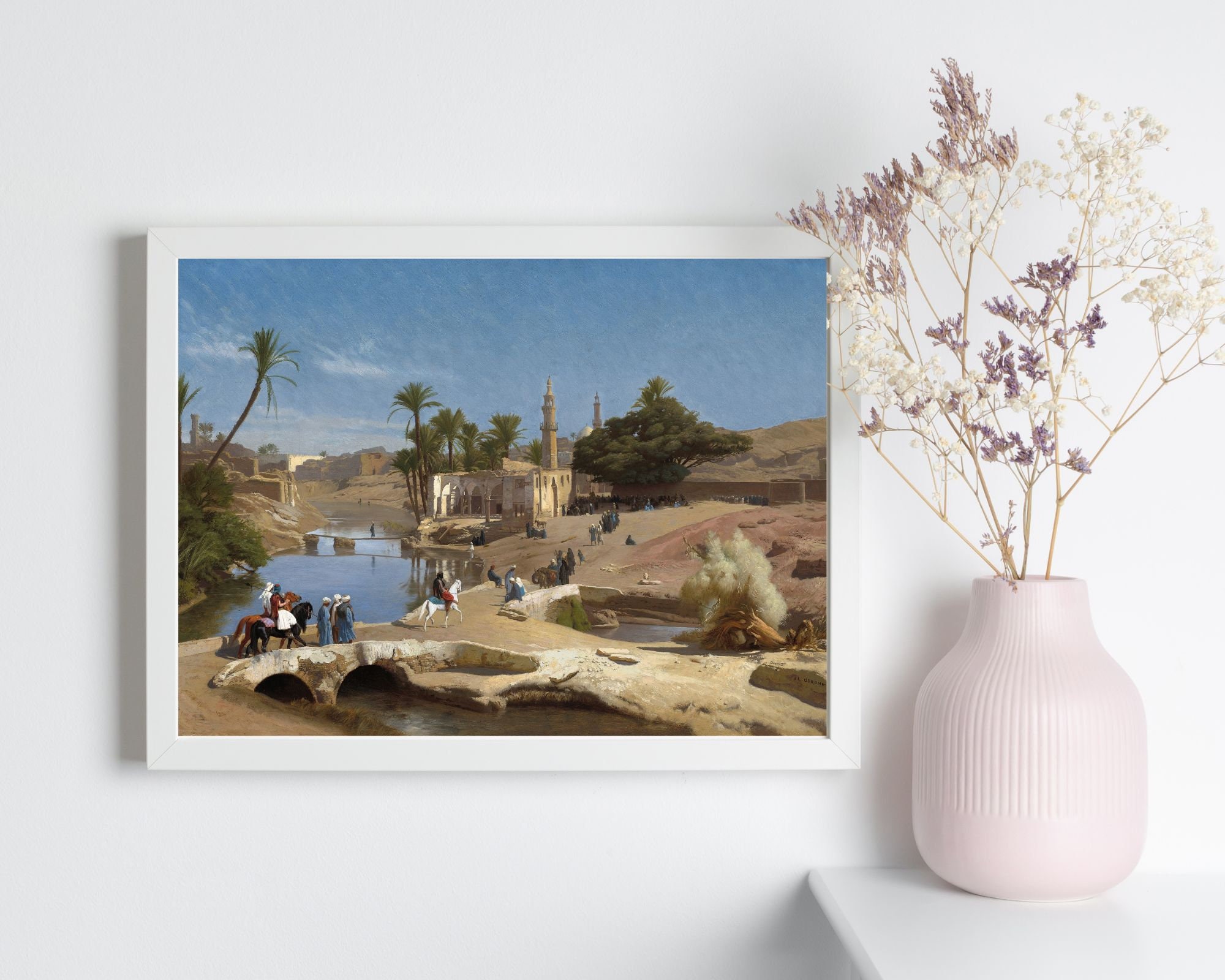 Egypt Art Middle Eastern Painting View of Medinet El-fayoum - Etsy