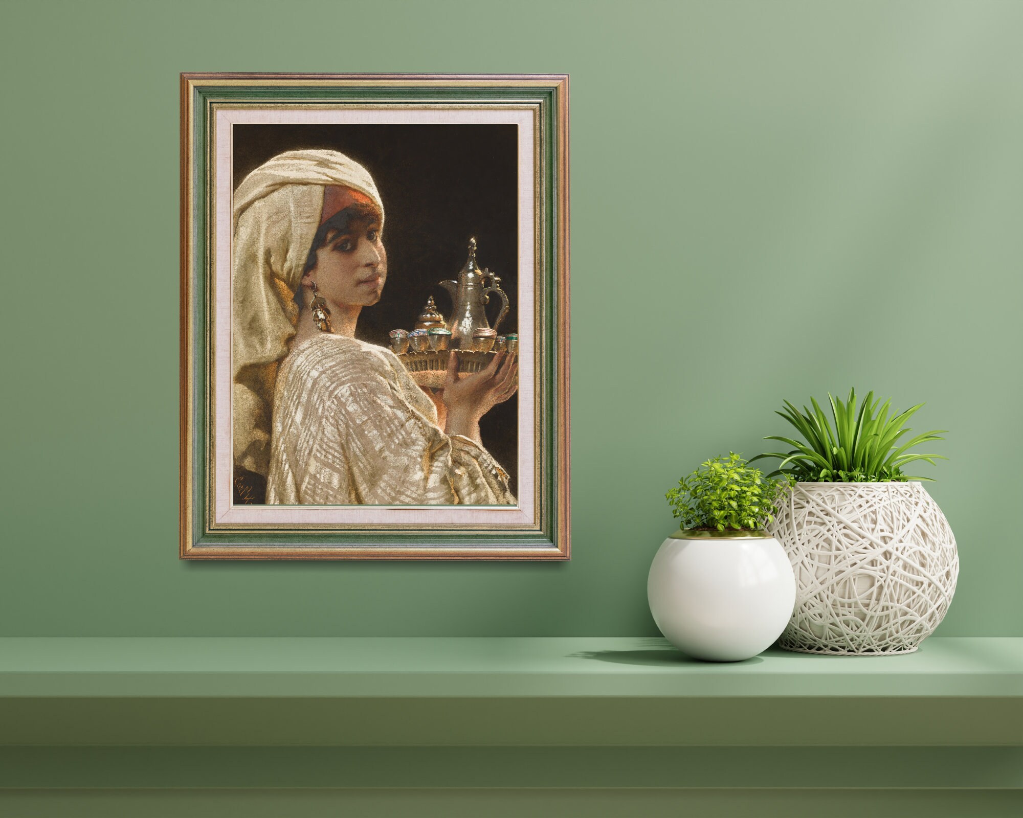 Middle Eastern Art Print, Vintage Arab Painting, the Coffee Service - Etsy