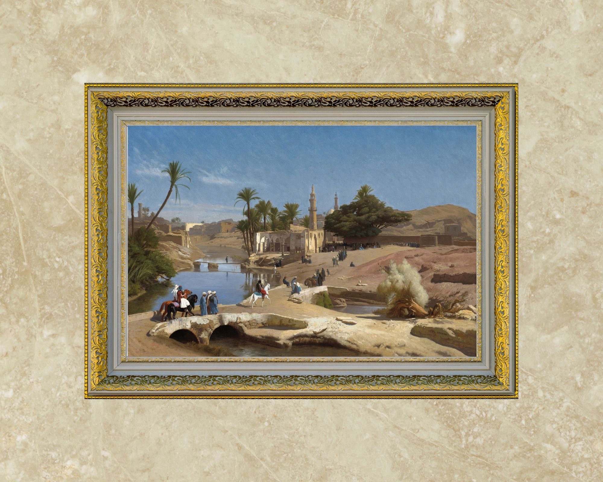 Egypt Art Middle Eastern Painting View of Medinet El-fayoum - Etsy