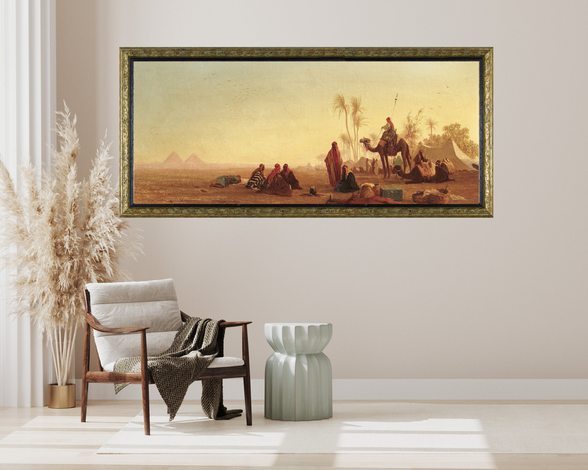 Egypt Art, Middle Eastern Art Print, Pyramids Painting - Etsy