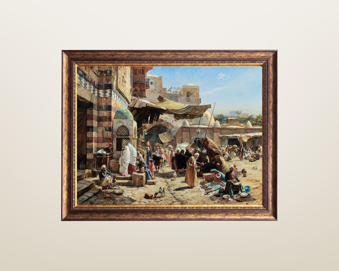 Palestine Art, A Market in Jaffa Painting, Middle Eastern Arab Art - Etsy