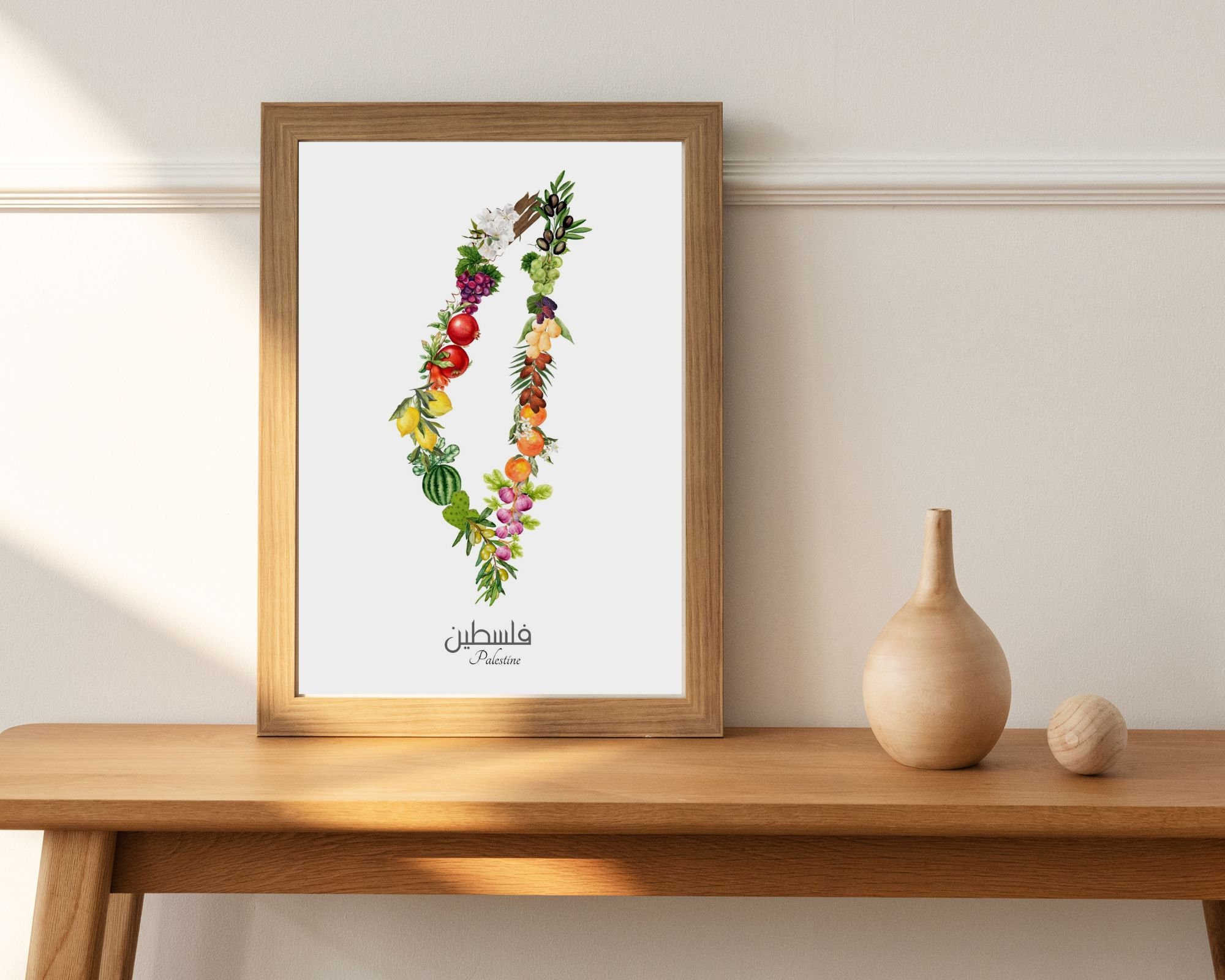 Palestine Map Art, the Fruit of Palestine Wall Art - Etsy