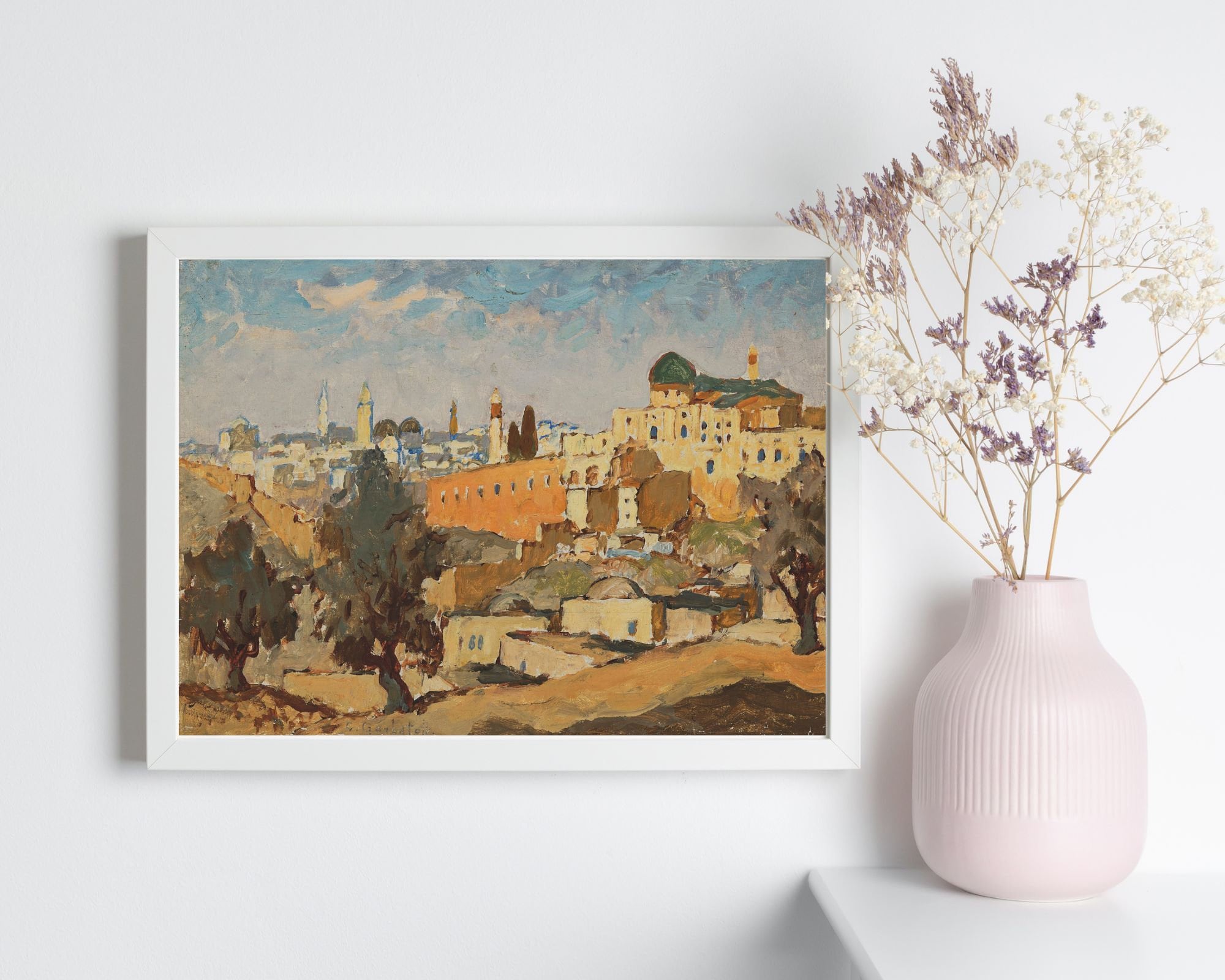 Palestine Art, Middle Eastern Painting, View of Jerusalem From Silwan ...